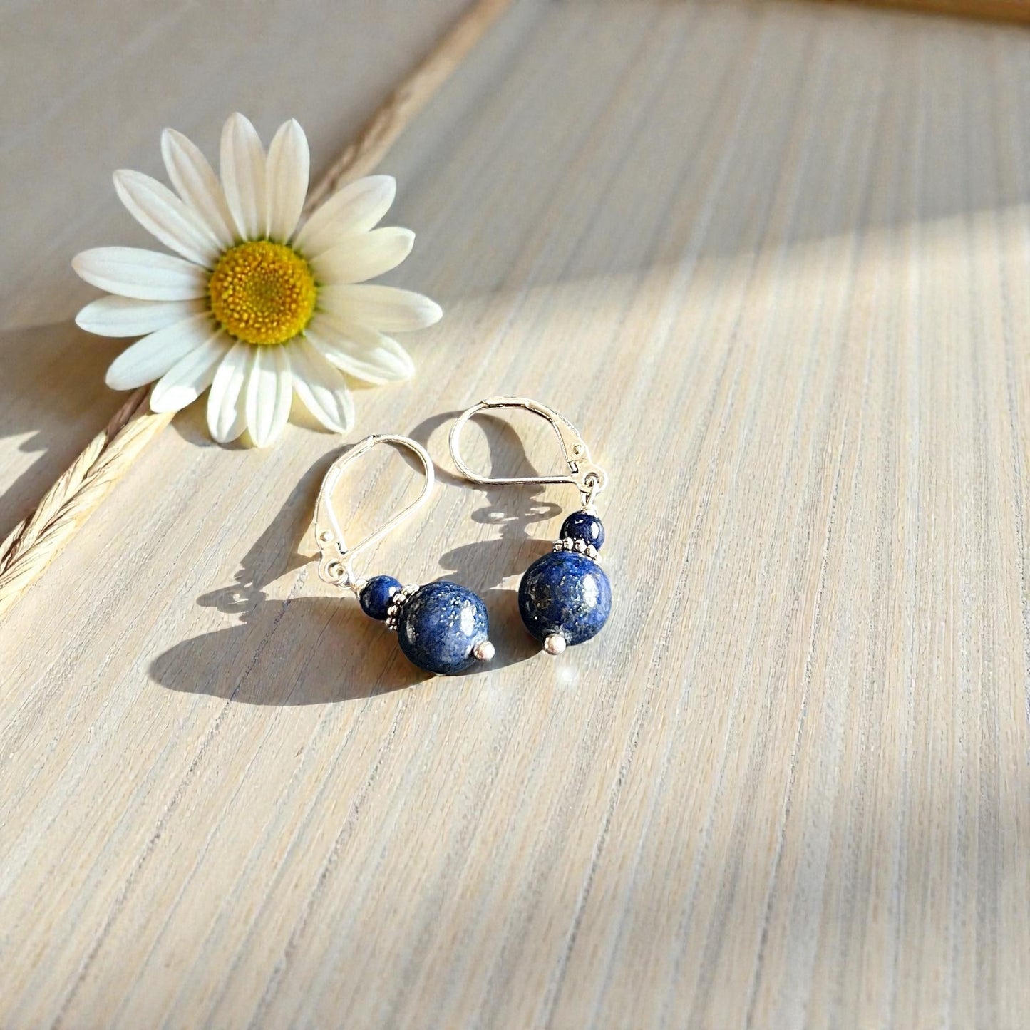 Lapis Lazuli Leverback Earrings – Shimmer & Gems (Philippines)